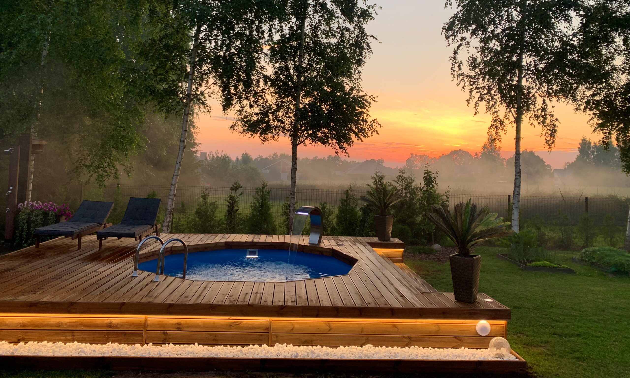 Bassein läbimõõduga 3,6m Paigaldusvalmis komplekt lisadega! - PVC Viilhall